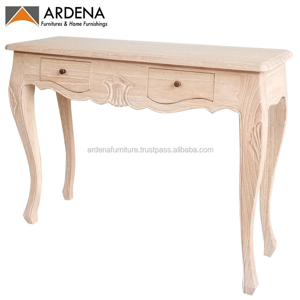 Limewash Console Table - Elegant Mahogany Wood Design
