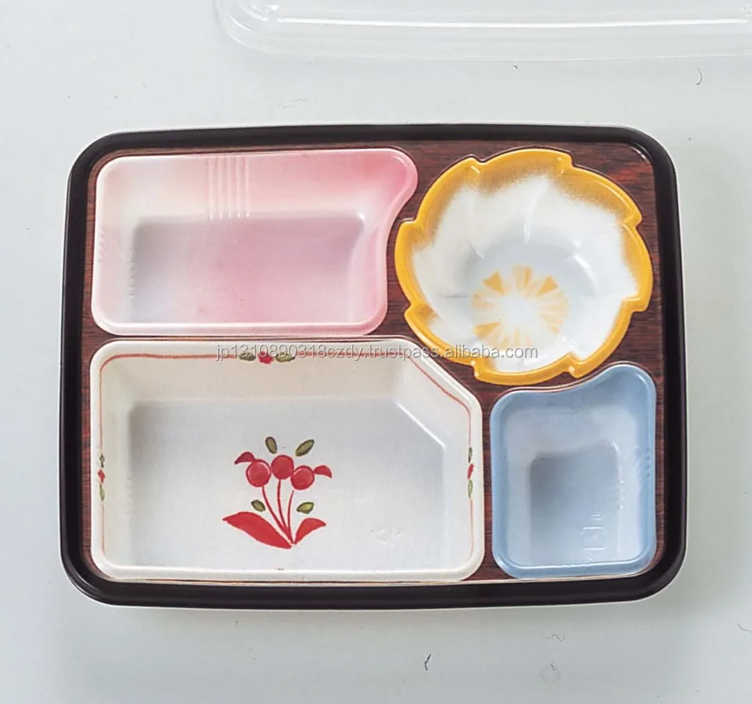 Disposable Japanese Bento Box 4 Compartments PPF Microwavable