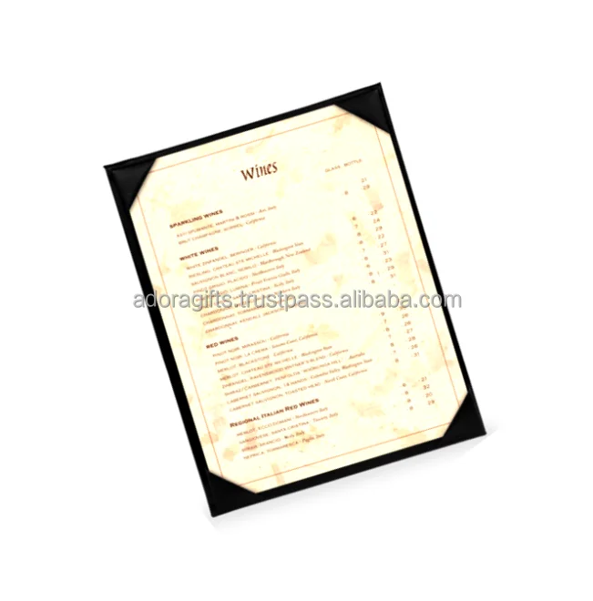 Restaurant menu cover A4 size / kinds of menu card cover made of ...