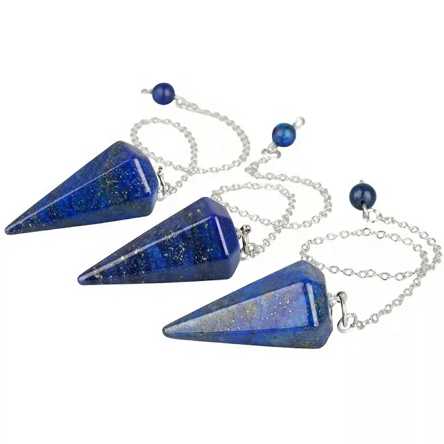 Gemstone Dowsing Pendulums With Angel Engraved For Reiki Crystal ...