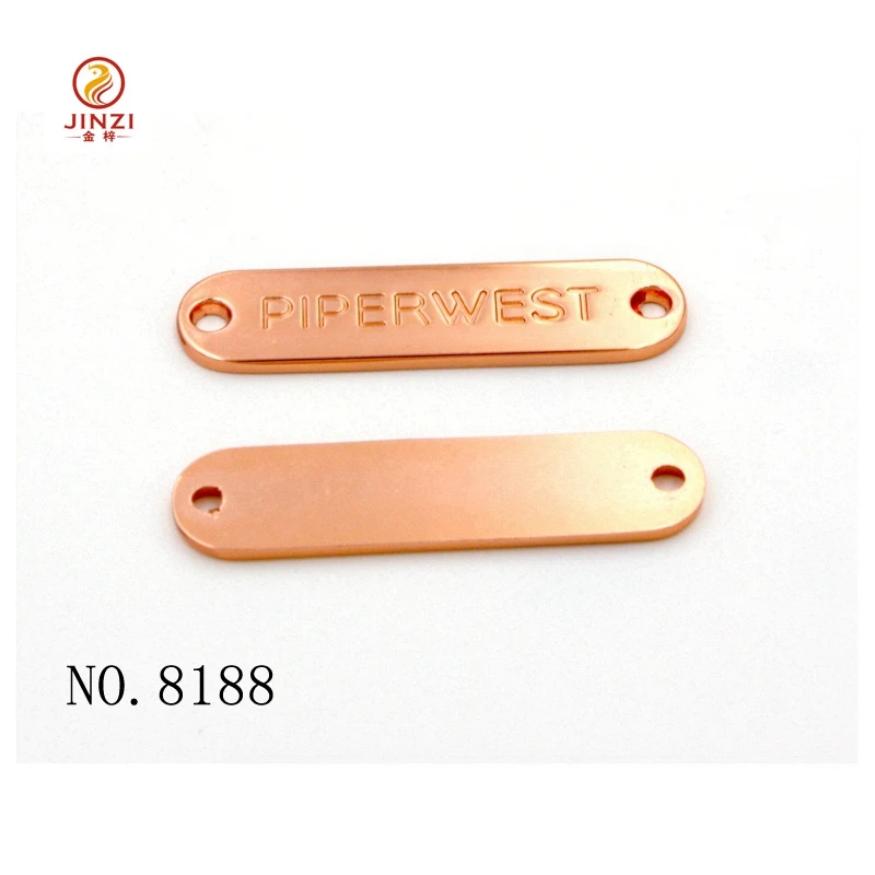 Custom Garment Engraved Brand Name Oval Shape Metal Logo Label for ...
