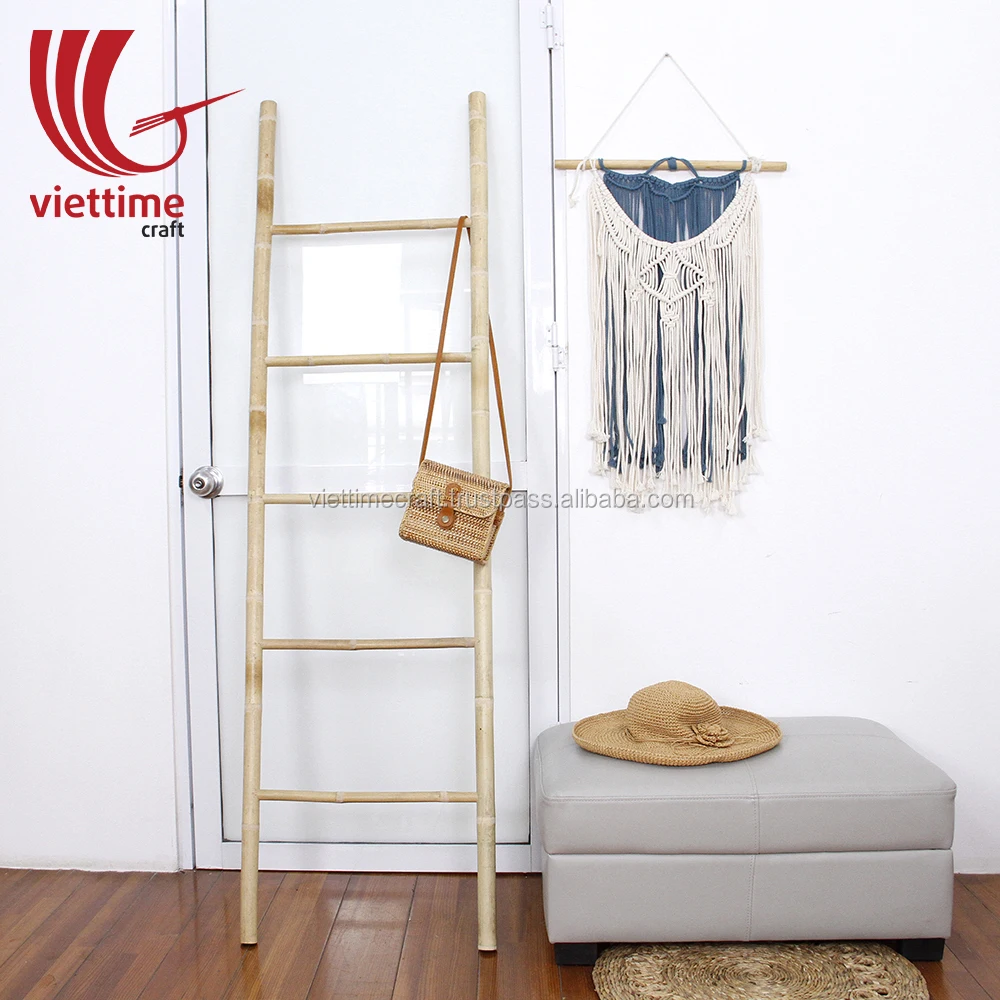 Bathroom Bamboo Ladder Tower Rack - Stylish & Functional