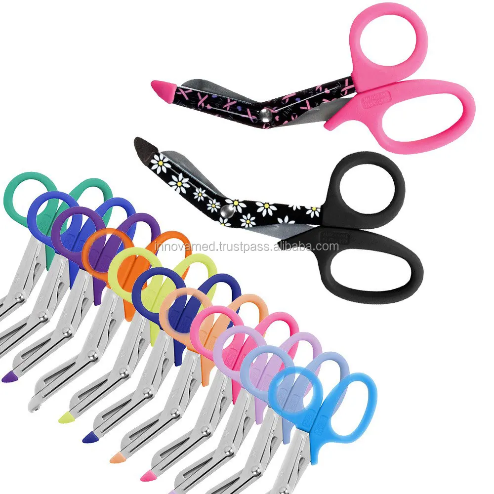 Mini Nurses Utility Scissors with Pink Handle - Trauma Shears