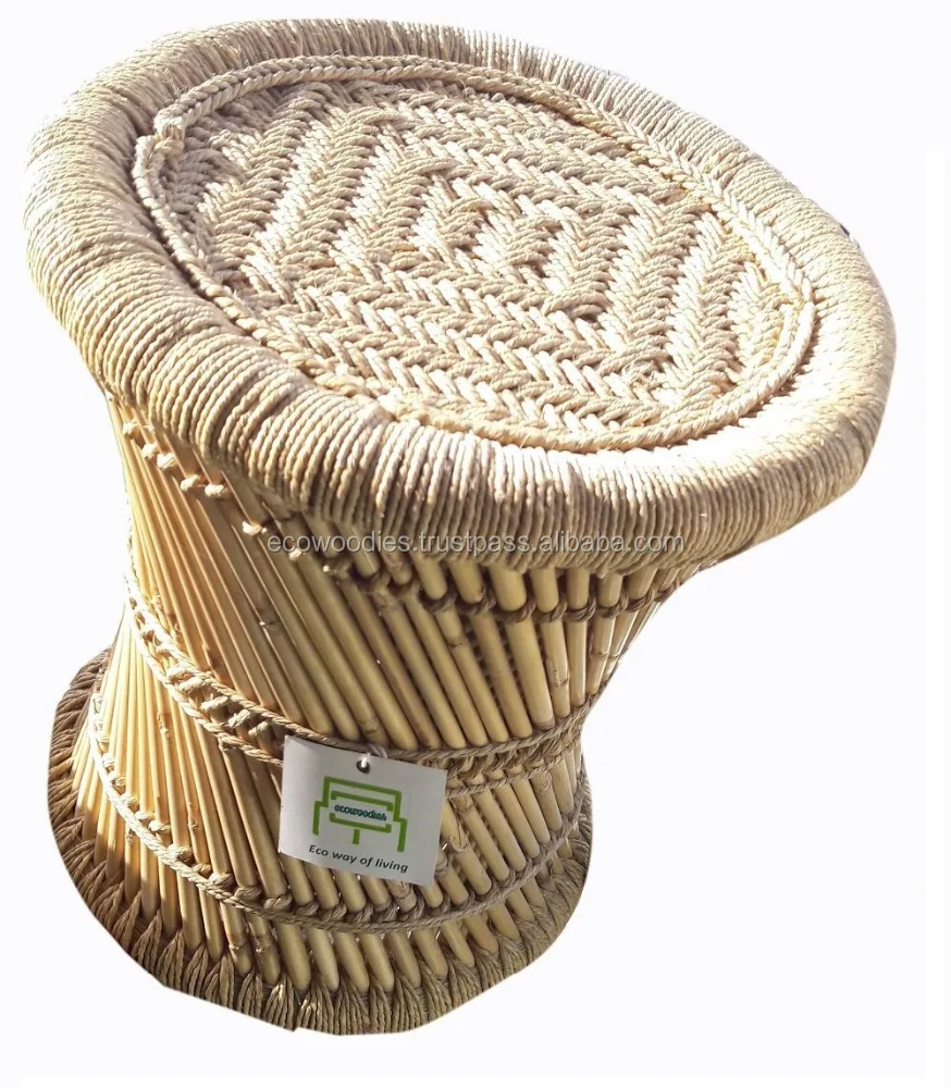 Eco-friendly Bamboo Indian Cane Sarkanda Rattan Pouf Muddha Footrest ...
