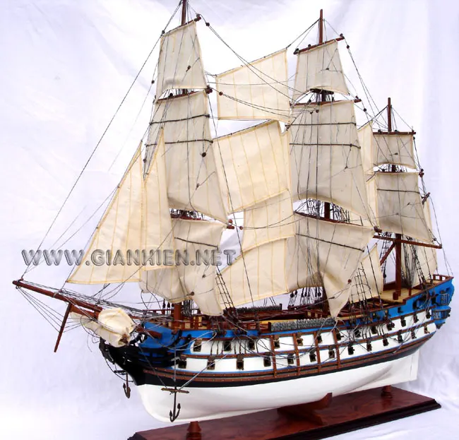 Tall Ship Model Le Protecteur Painted - Wooden Model Ships For Home ...