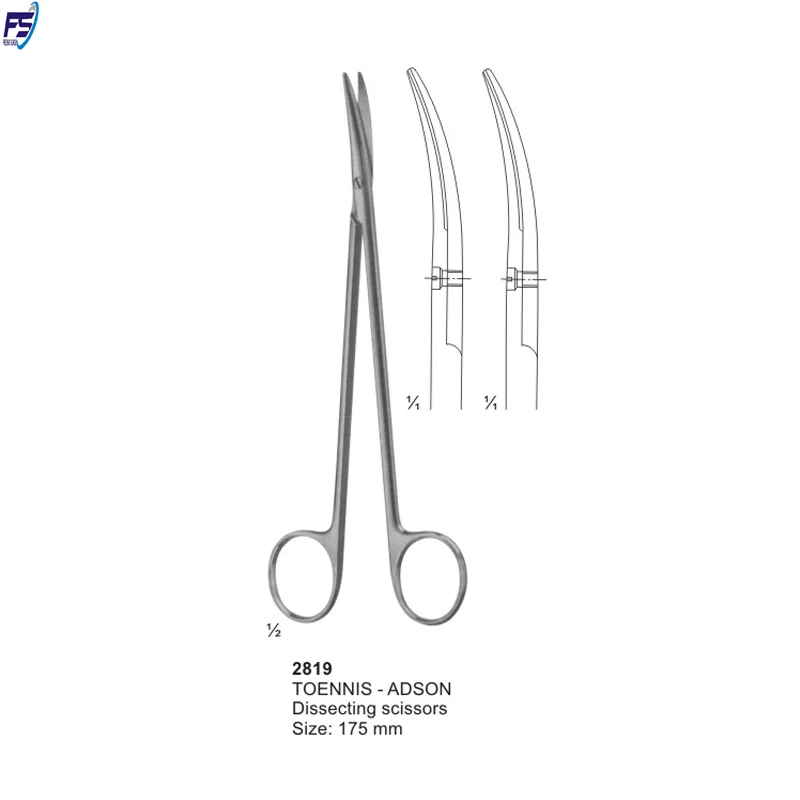 Littler 115 mm Dental Surgical Instruments Curved Blunt FS2816 ...