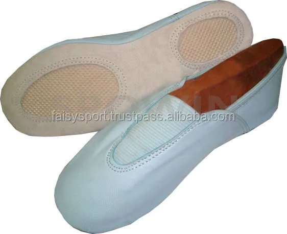 Gymnastics Shoes - White Leather Trampoline Training Pumps