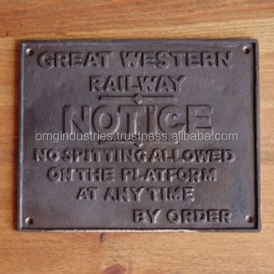 OMG Industries Cast Iron Name Plate Plaque - Custom Engraved