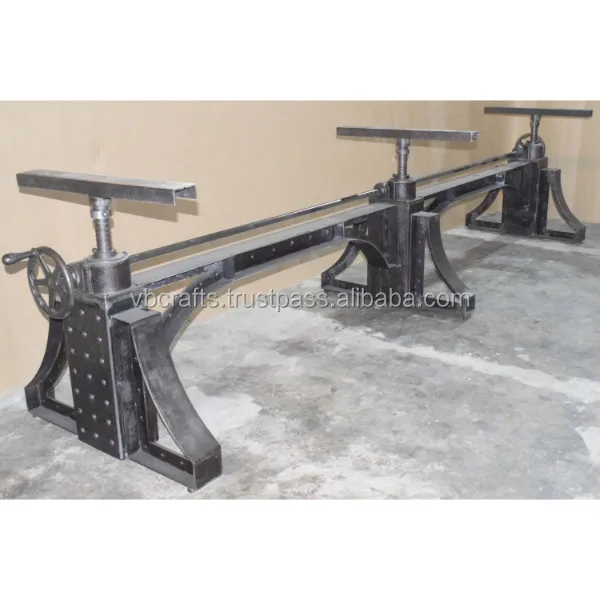 Height Adjustable Table Leg - Durable Metal Riveted Crank Mechanism
