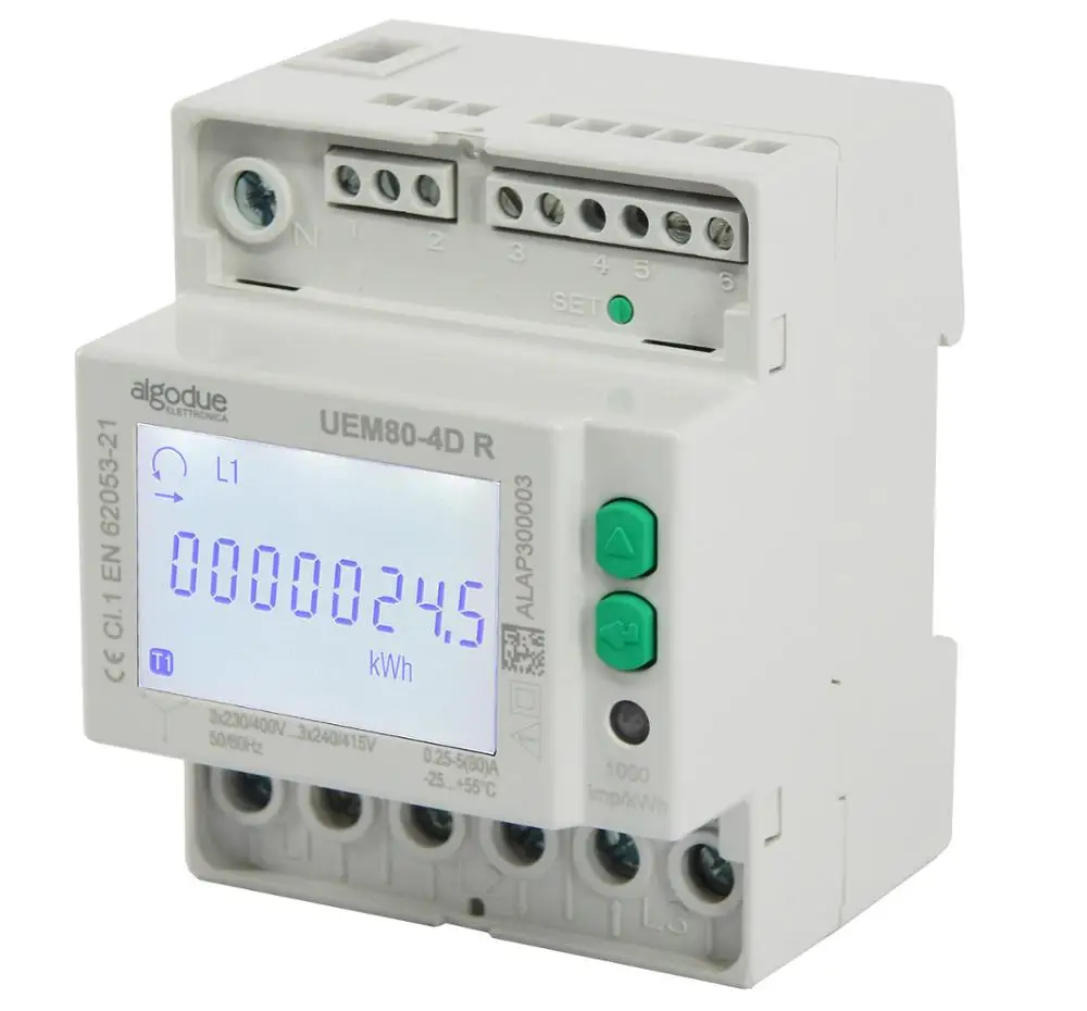 Electricity Meter Three Phase Modbus UEM80 Algodue MID