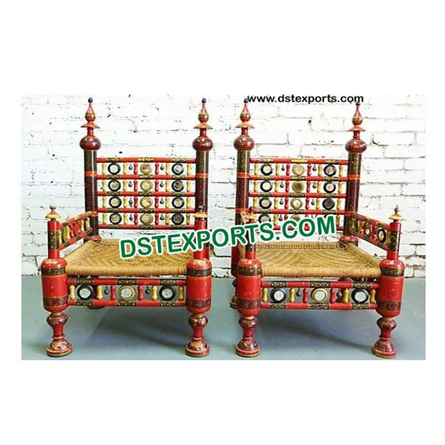 Alibaba.com: Antique wooden Punjabi wedding chairs, traditional Indian ...