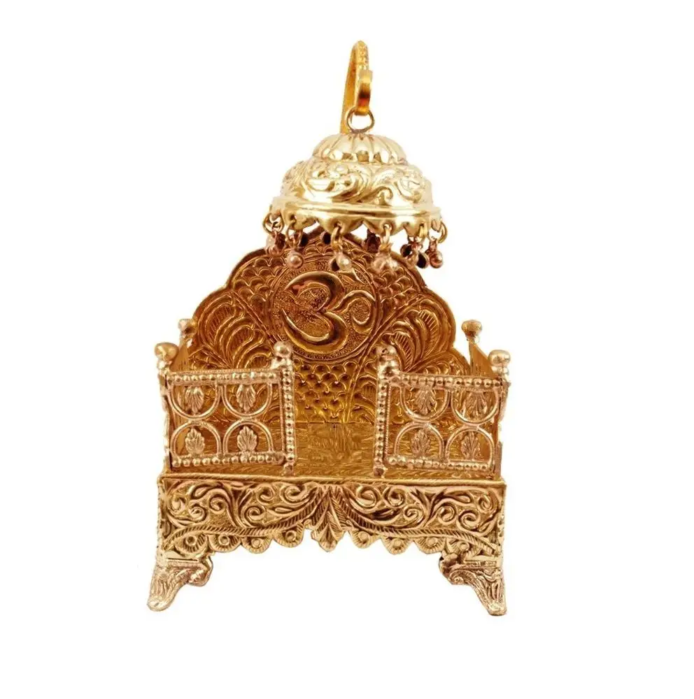 Brass Om Design Singhasan - 10" Height Spiritual Item Pooja Item - Buy ...