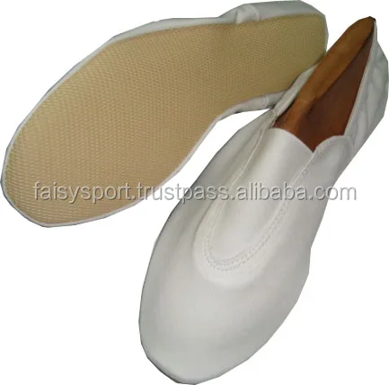 Gymnastics Shoes - White Leather Trampoline Training Pumps