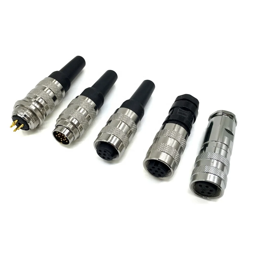 M16 Series Ip67 2 3 4 5 6 7 8 12 14 19 24 Pin M16 Circular Connector ...
