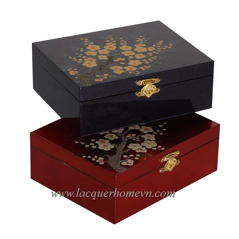 High-end Square Lacquer Wooden Box With Tree Pattern| Alibaba.com