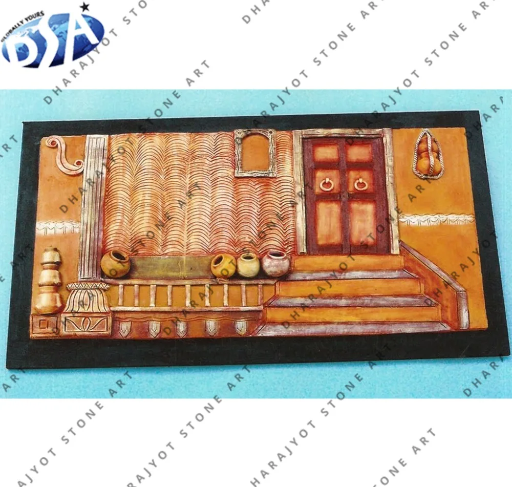Red Coloured Cotta Stone Drawing Room Wall Plaque - Buy Wall Hanging ...