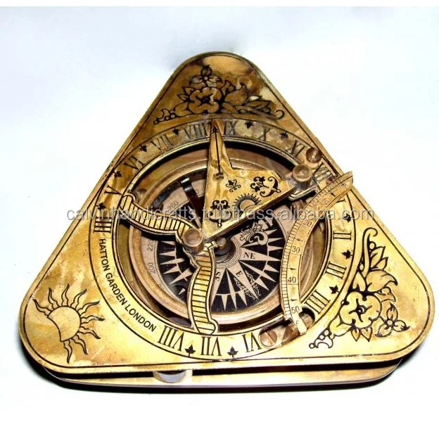Handmade Nautical Triangle Sundial Compass - Perfect Gift