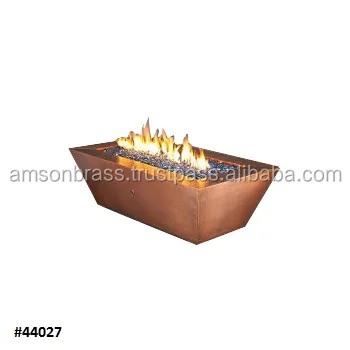 Outdoor Table Top C Standard Rectangular Solid Copper Fire Pit New ...