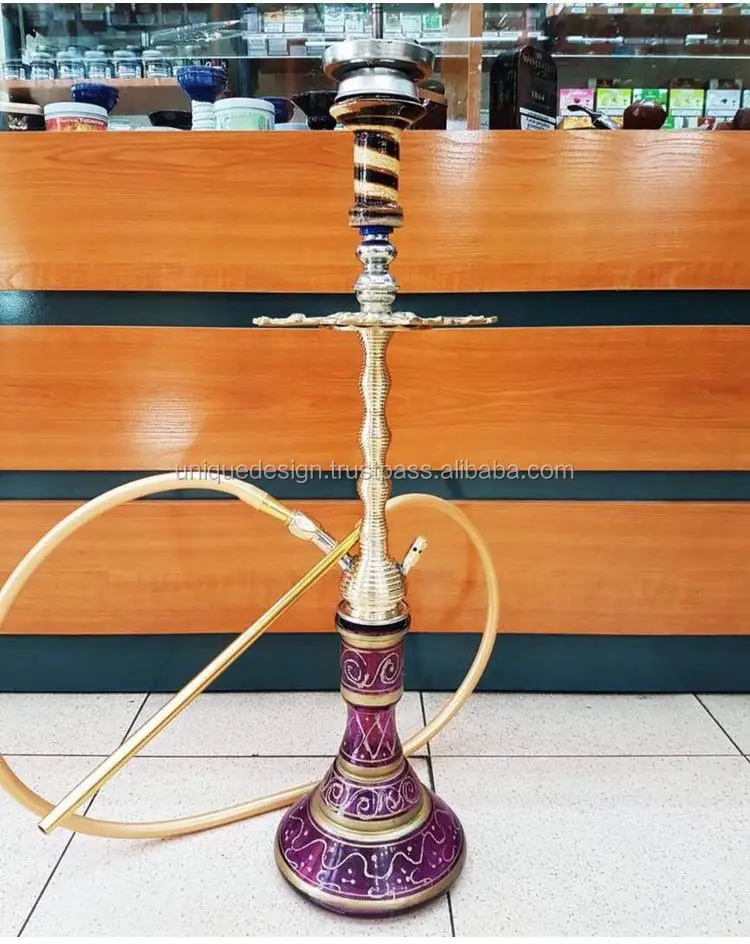Best Traditional Egyptian Medium Solid Brass Hookah Pipes with Lacquer ...