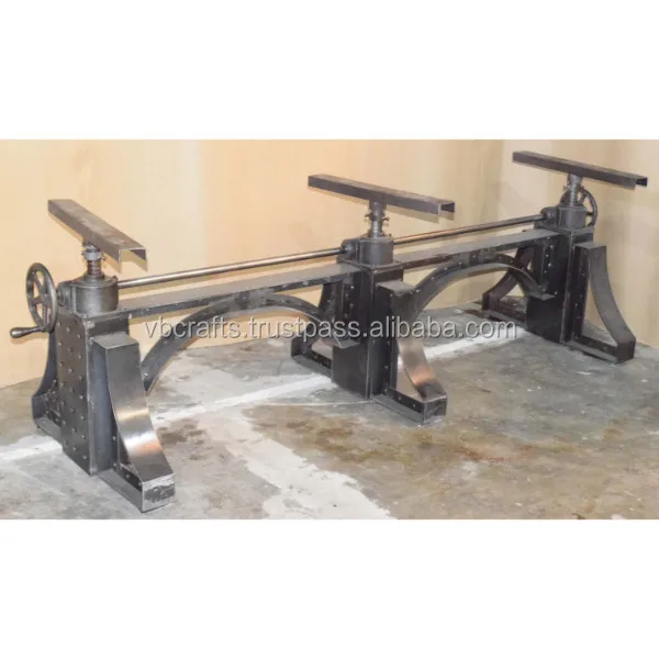 Height Adjustable Table Leg - Durable Metal Riveted Crank Mechanism