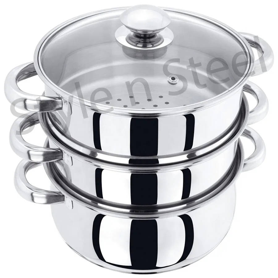 3 Tier Steamer Set Cookware Set Stainless Steel Cooking Pot Steamer Pot ...