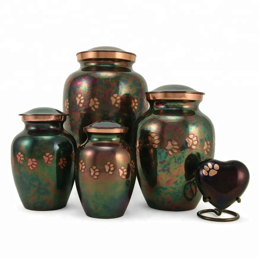 Antique Brass Engraved Memorial Ash Container for Funeral Remains ...