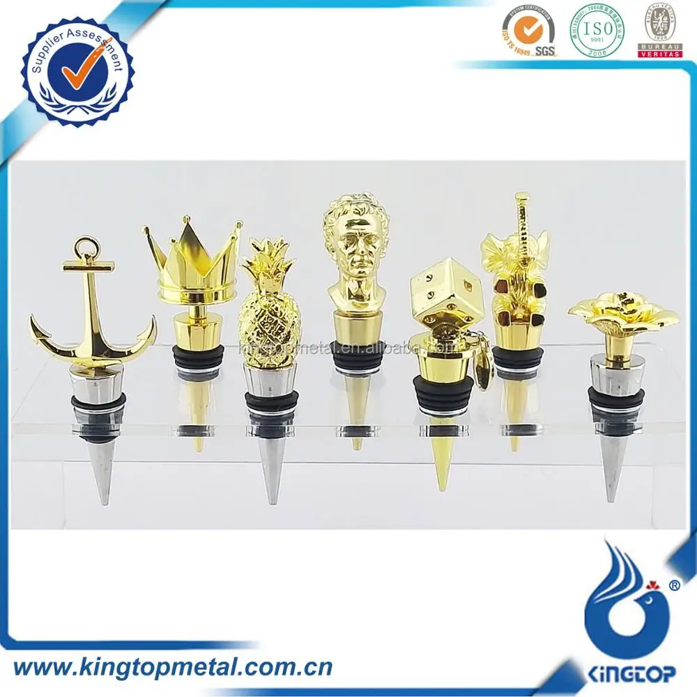 Custom Metal Cork Wine Bottle Stopper 3d Gold Elephant Wine Bottle ...