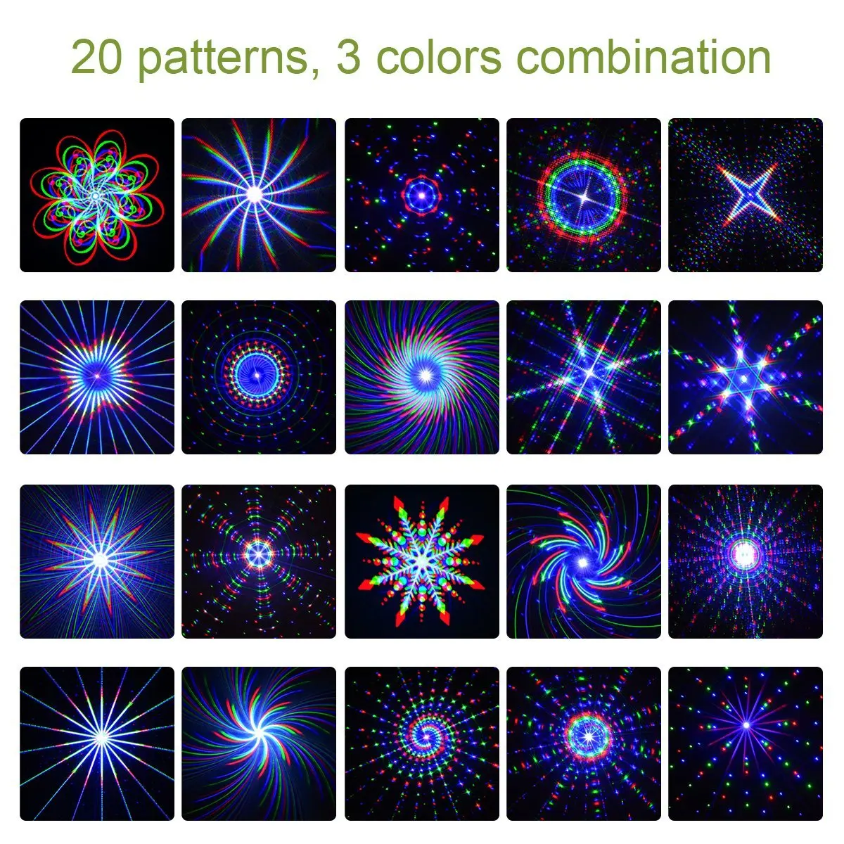 Outdoor Waterproof Led Laser Projector Light 20 Patterns Rf Remote ...