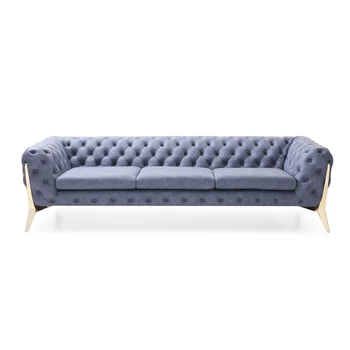 Luxury Italian Tufted Blue Leather Chester Moon Sofa - Buy Moon Sofa ...