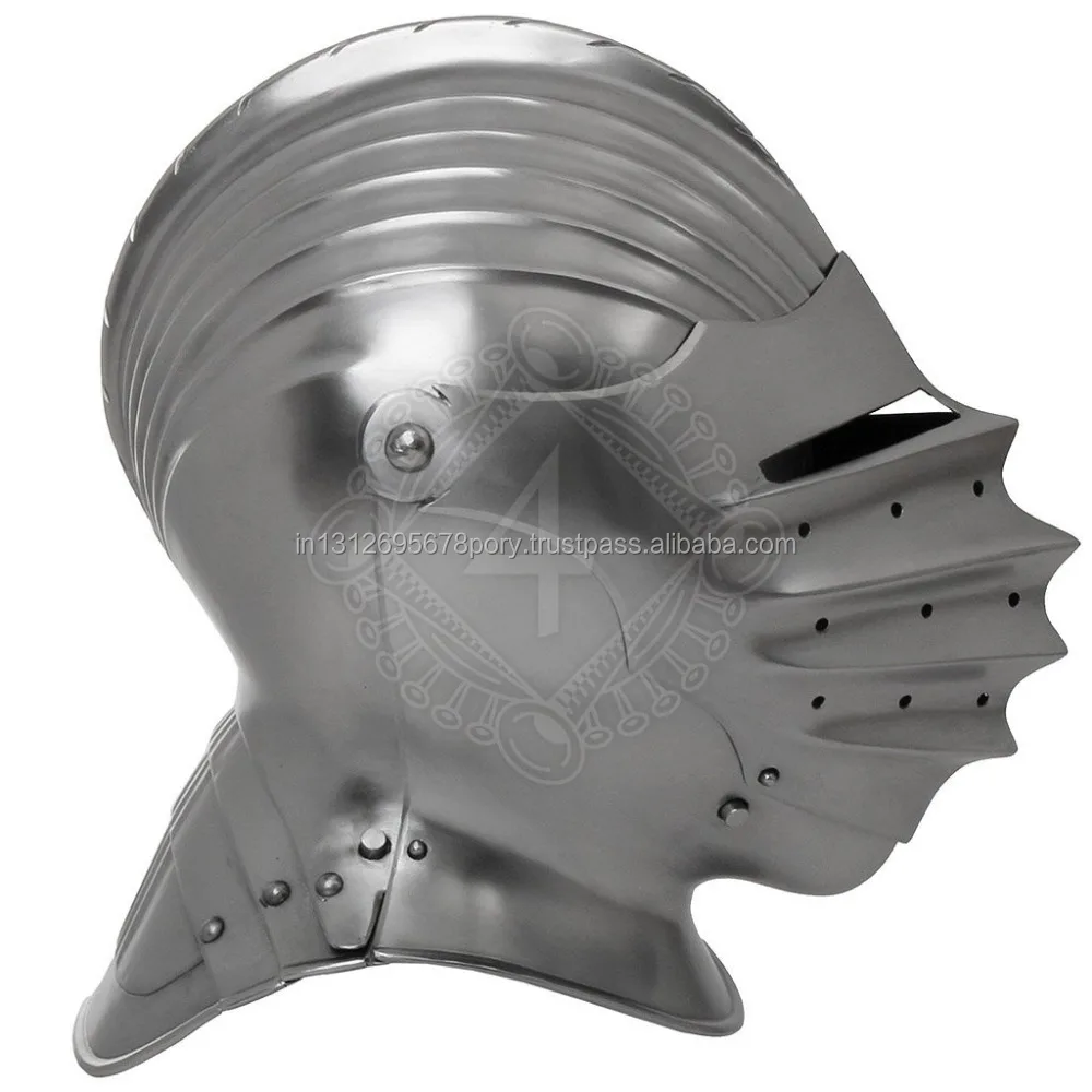 Medieval Knight Close Armet Helmet - 16 Gauge TC133