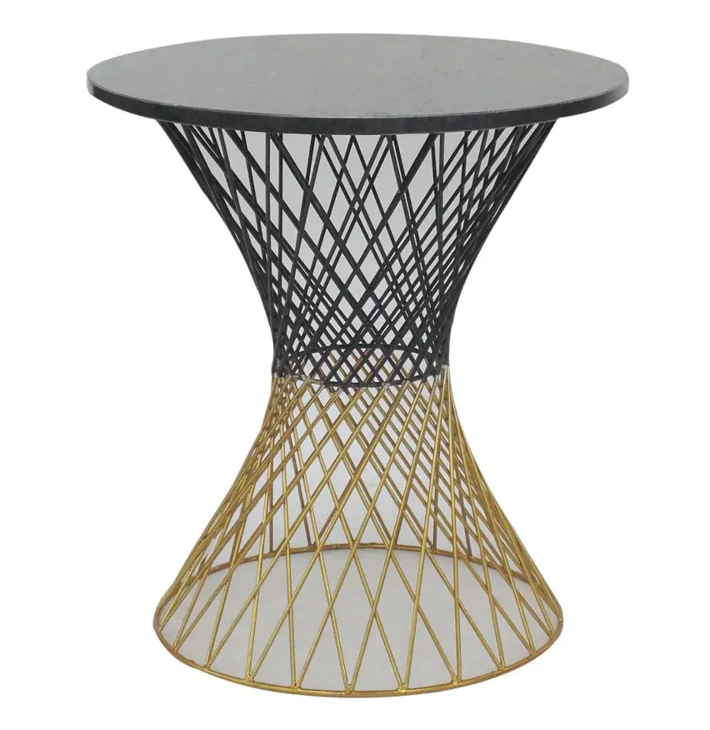 Modern Design Black And Gold Round Iron Wire Tea Table - Buy Black/gold ...
