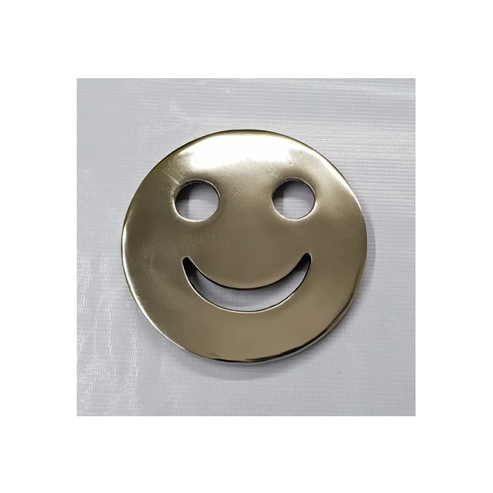 Smiley Face Table Top Decorative Mats - Polished Aluminum