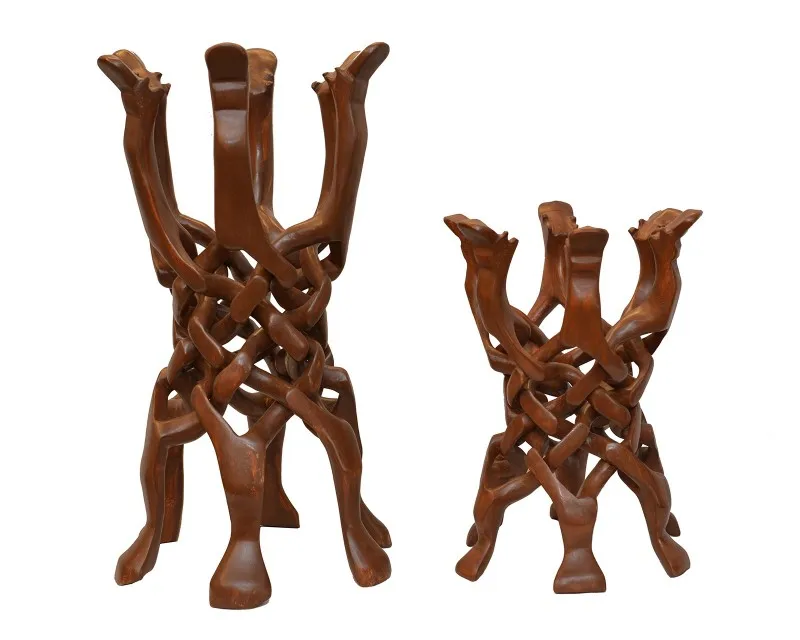 Alibaba.com: 5 interlocked legs carved wooden stand with snake head ...
