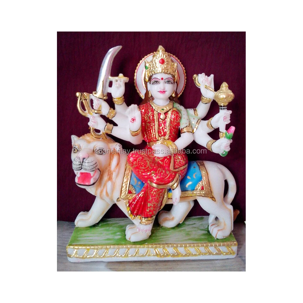Hindu Devi Mata Durga Maa Statue - Beautiful Marble