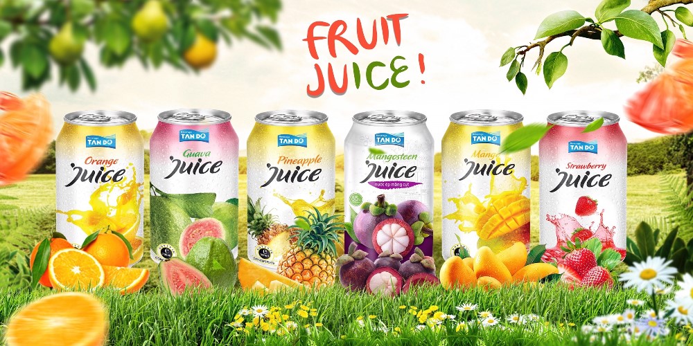 Tropical Fruit Juice with Fruit Pulp HALAL Soft Drink 330ml Aluminum ...