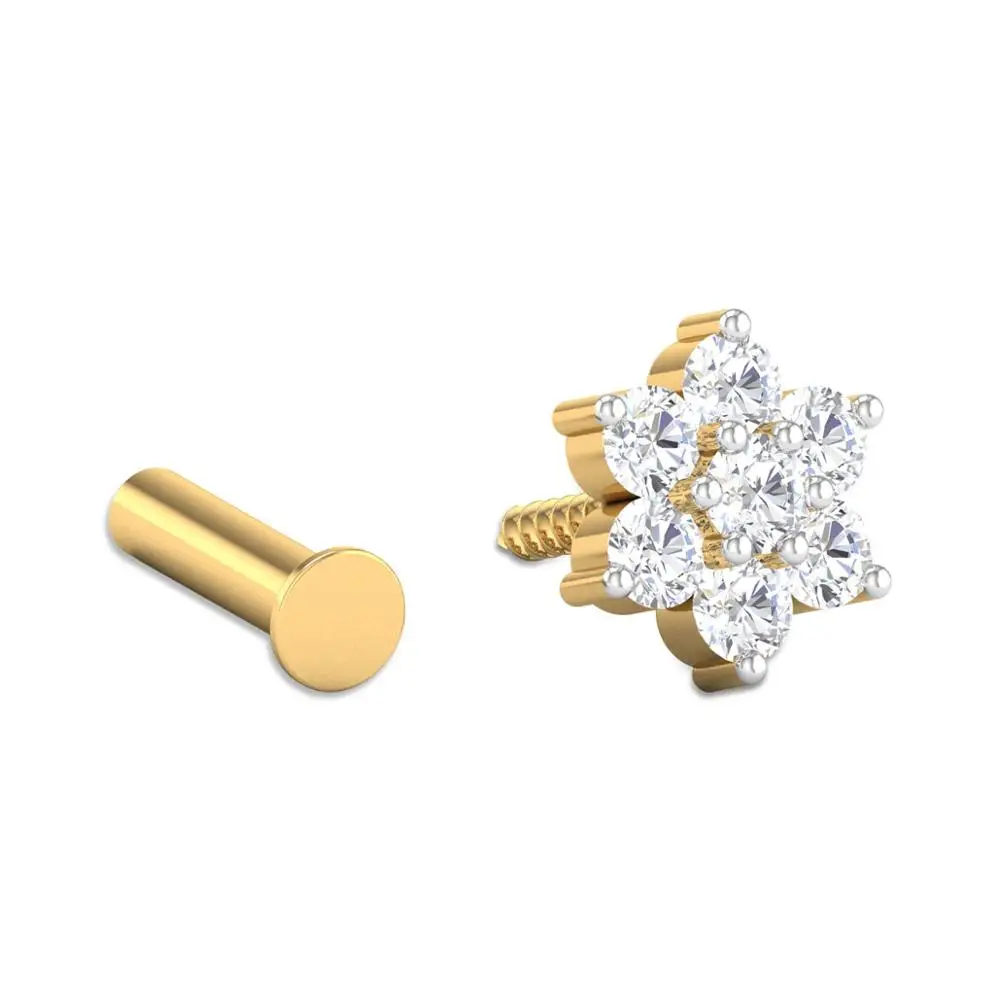 Elegant Round Real Cut Diamond Stud Nose Pin| Alibaba.com