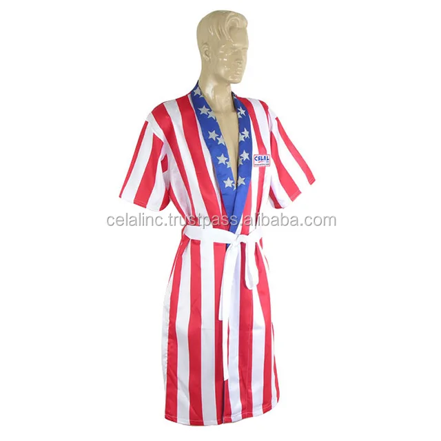Us Flag Design Boxing Robe - Buy Boxing Robe For Men,Professional ...