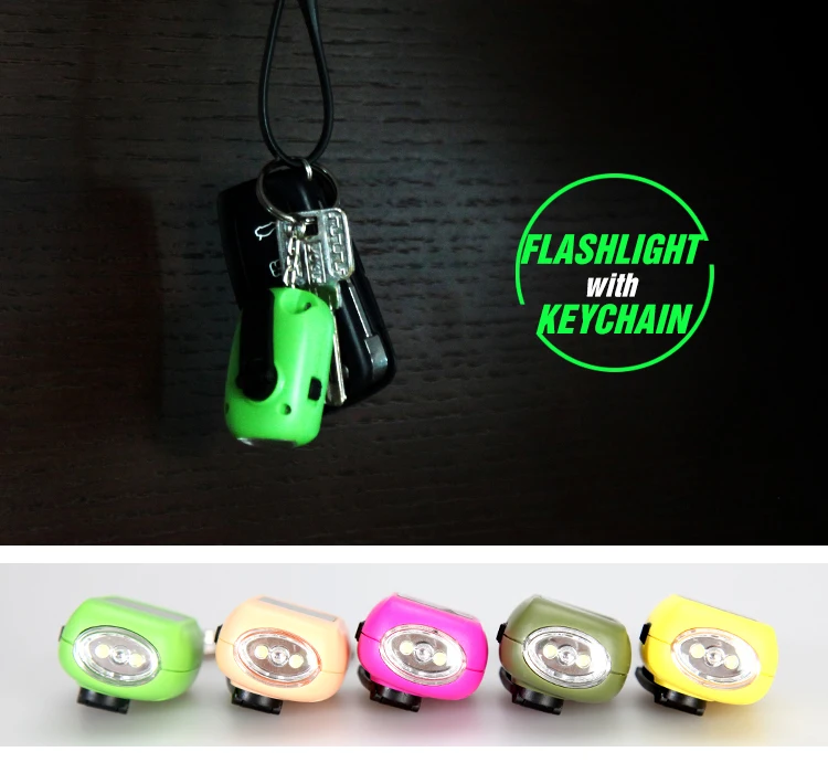 Mini Hand Dynamo Led Solar Flashlight Keychain Finder Hand Crank ...