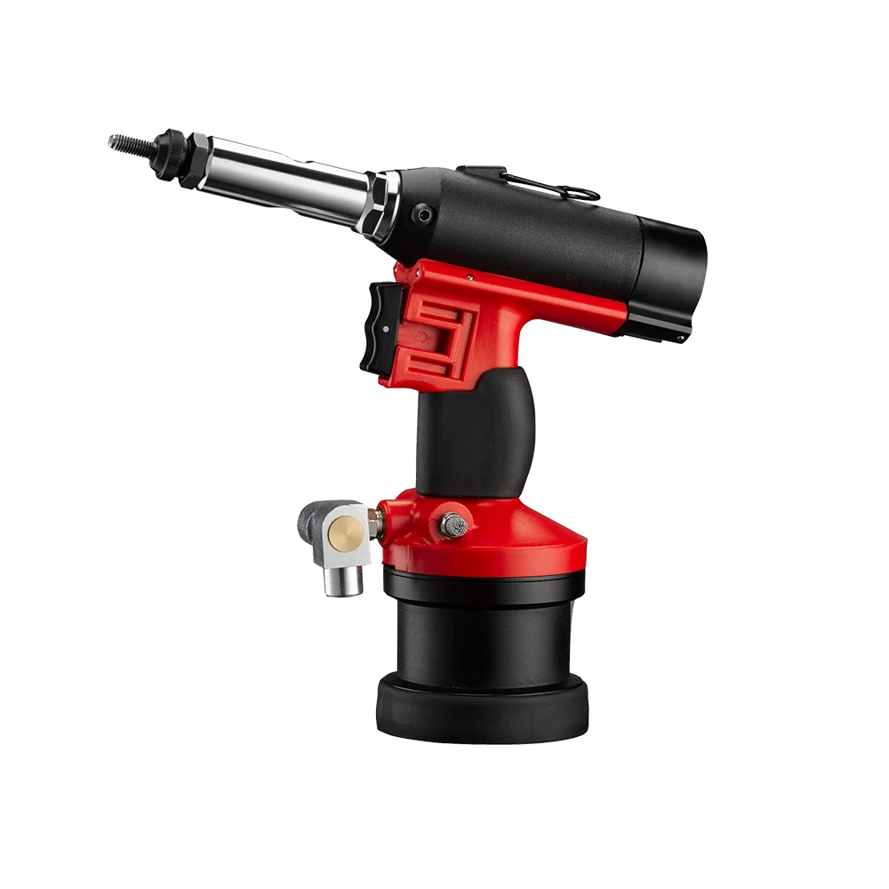 Pneumatic air powered rivet nut gun with quick change connector for tie ...
