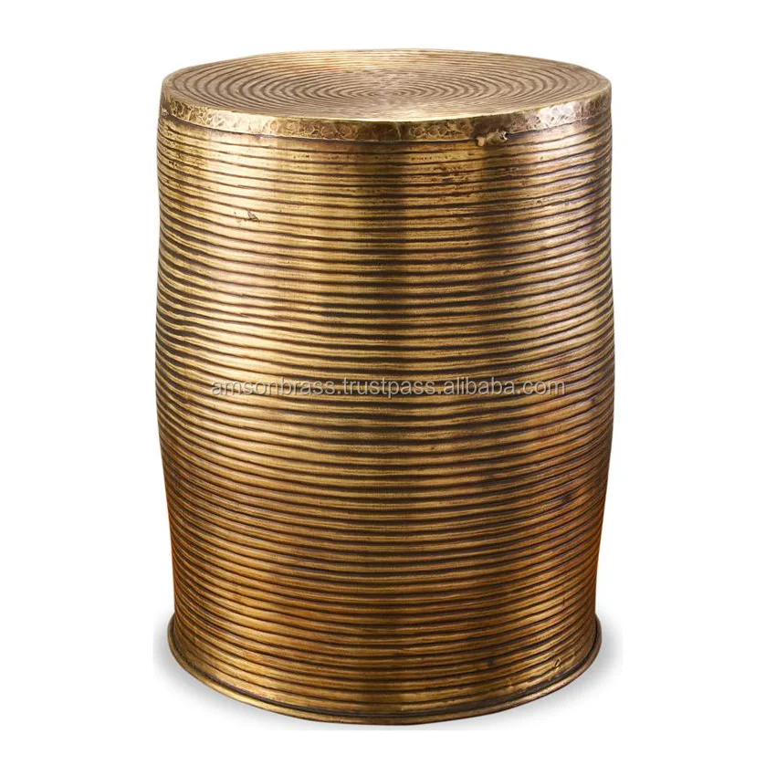 Metal Hammered Drum Table - Stylish Coffee Side Table