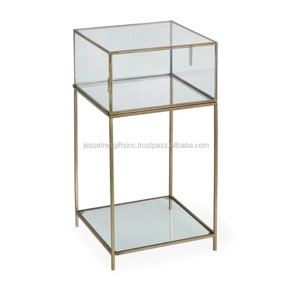 Metal Modern Jewelry Box Round Shape With Bright Golden Plating ...