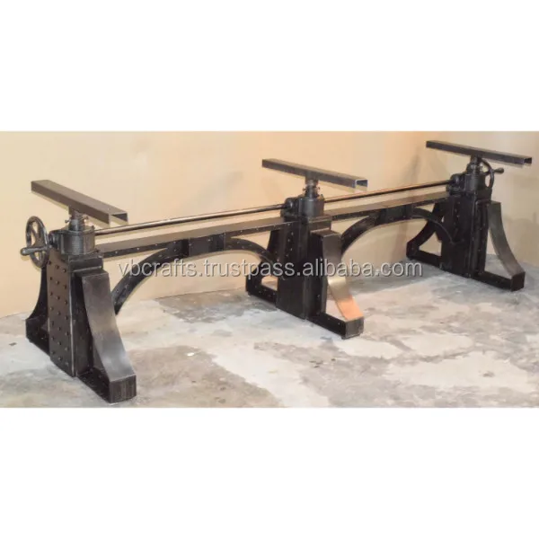 Height Adjustable Table Leg - Durable Metal Riveted Crank Mechanism