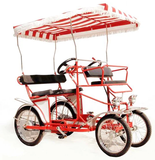 Electric One Bench Tandem 2persons Surrey Bike With Front Baby Seat ...