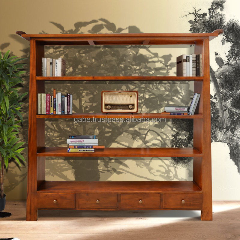 Bookcase Japan Natural Teak Wood Furniture - Buy Bookcases,Wooden ...
