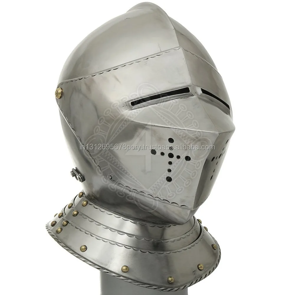Medieval Knight Close Armet Helmet 16 Gauge TC135