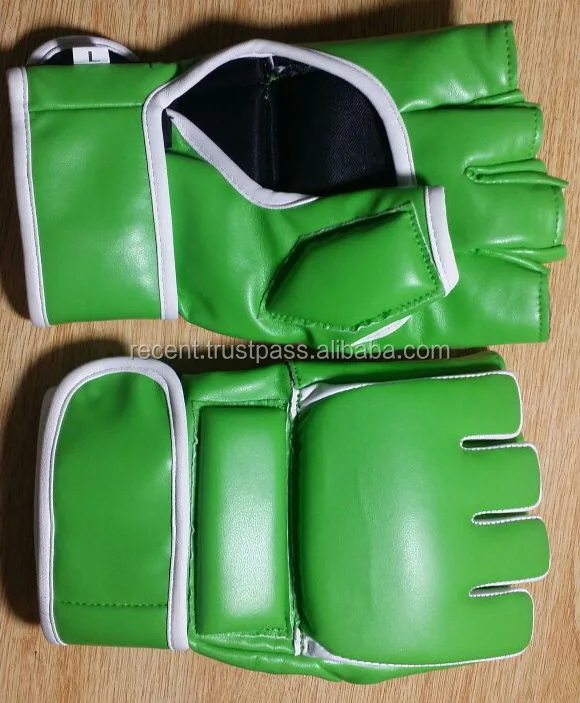 Green,White Professional Mma Gloves Leather And Pu - Buy Mma Gloves Gym ...