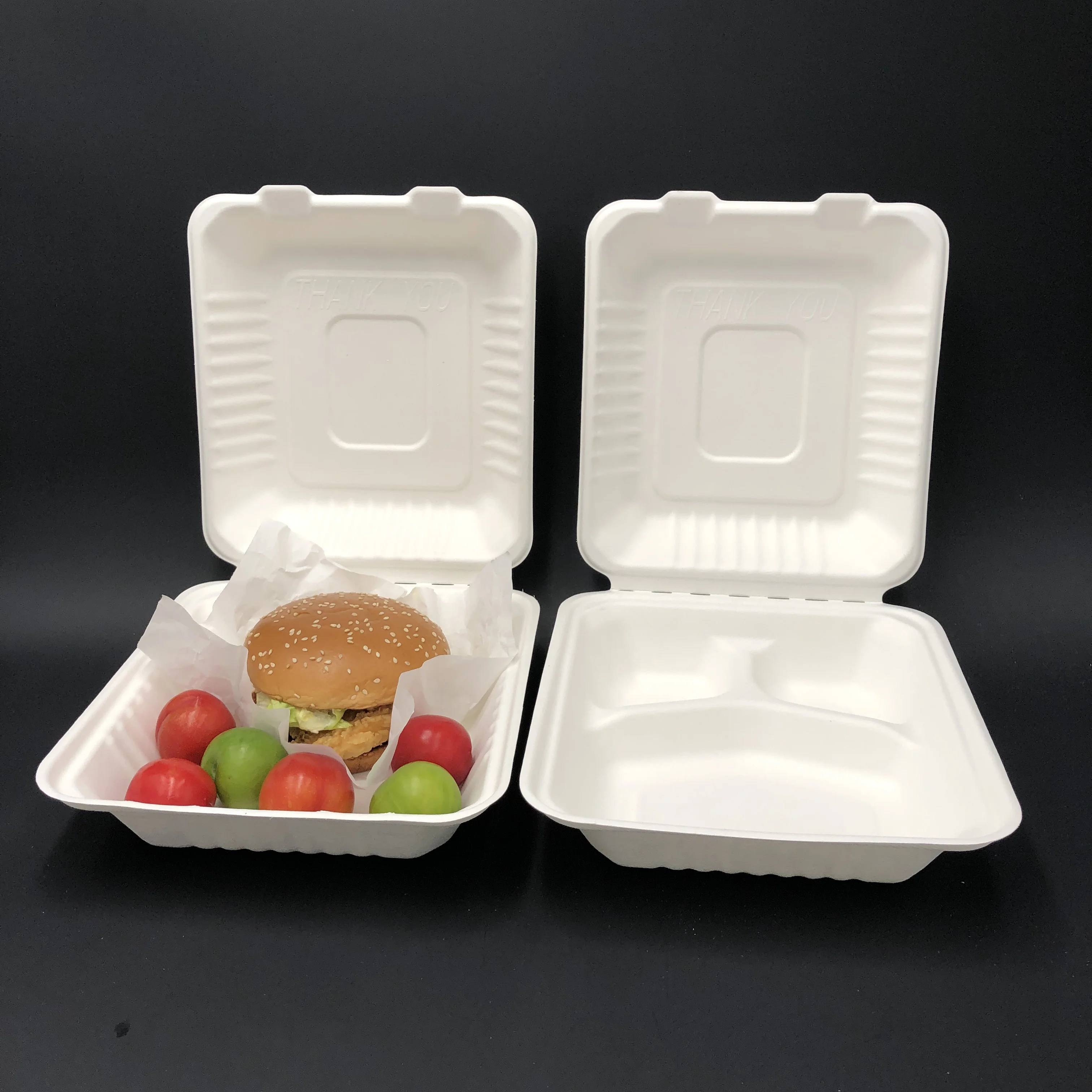 2020 Biodegradable Eco Packaging Compostable Lunch Fast Food Box ...