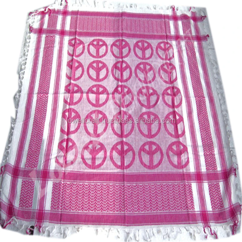 Peace Sign Pattern Design Arab Shemagh Keffiyeh Scarf Lightweight Plaid ...