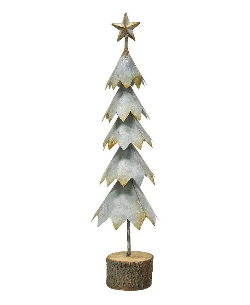 Small Christmas Tree Metal Iron Galvanized Tree Christmas Ornament Home ...