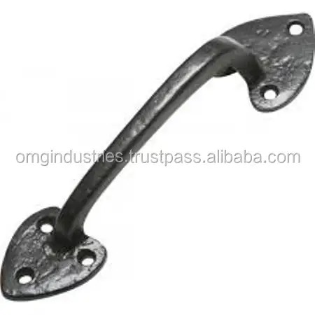 OMG Industries Arrowhead Black Iron Door Pull Handle Furniture Hardware Door Handle Solid Brass ...
